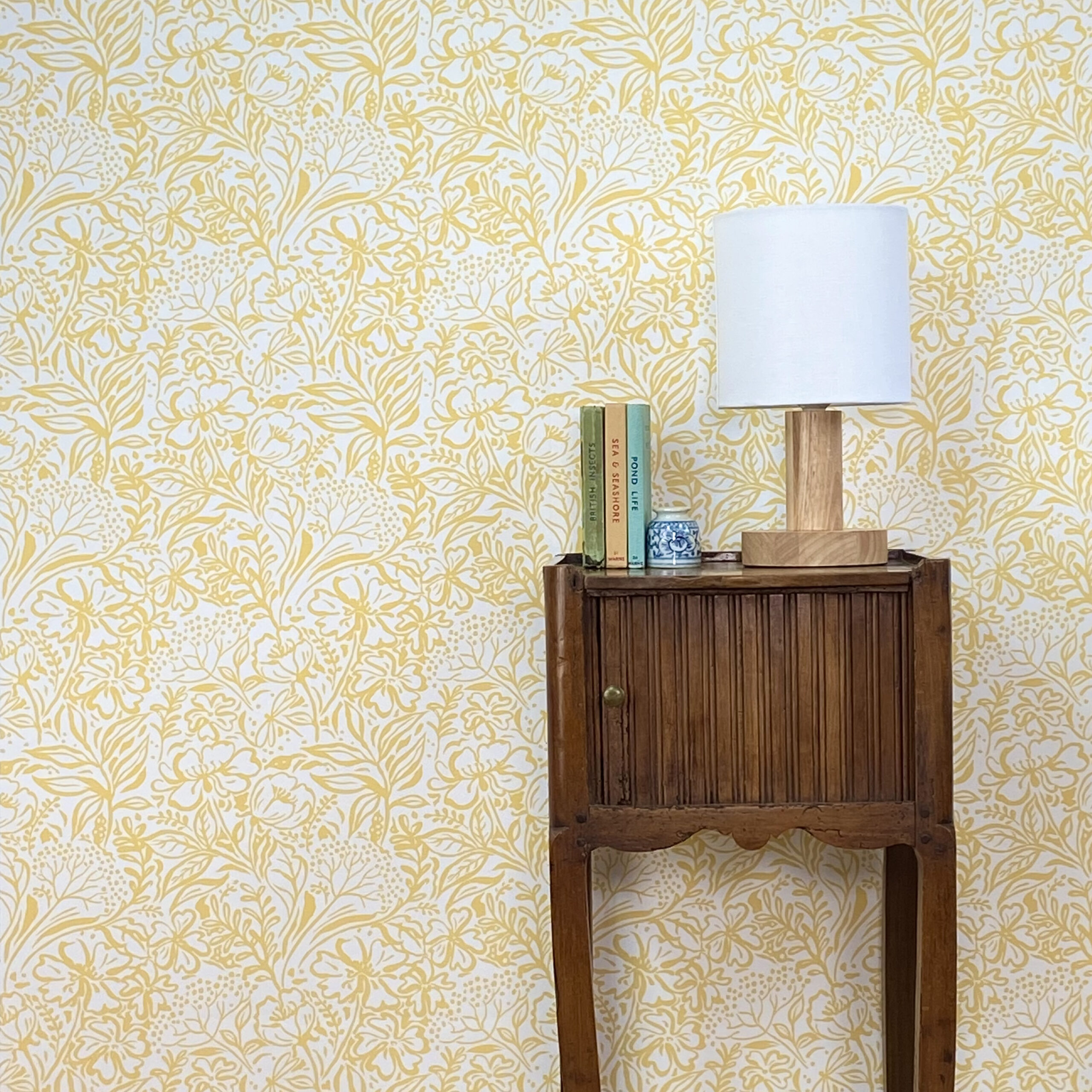 Summer Meadow Wallpaper | Lemon | Fiona Howard
