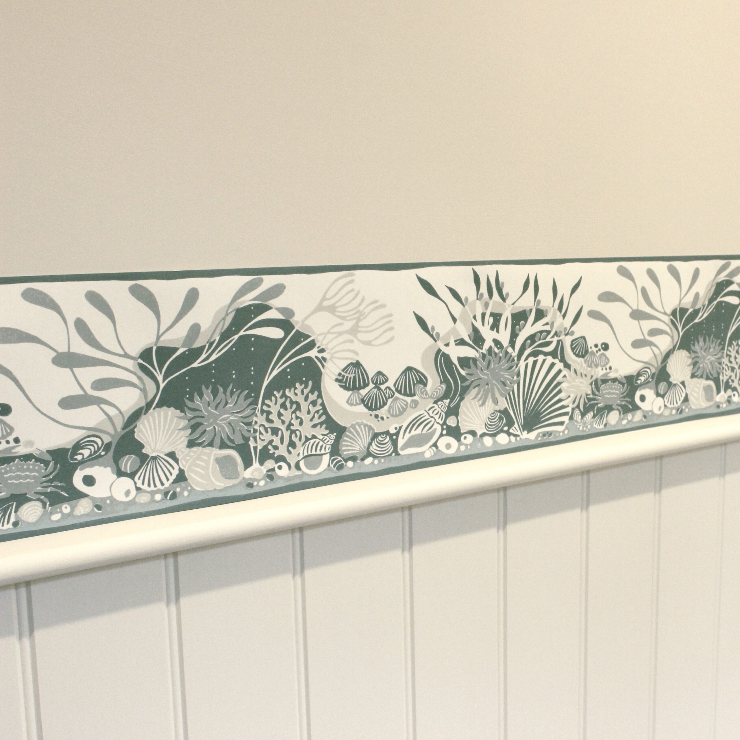 Rockpools Border | Teal | Fiona Howard