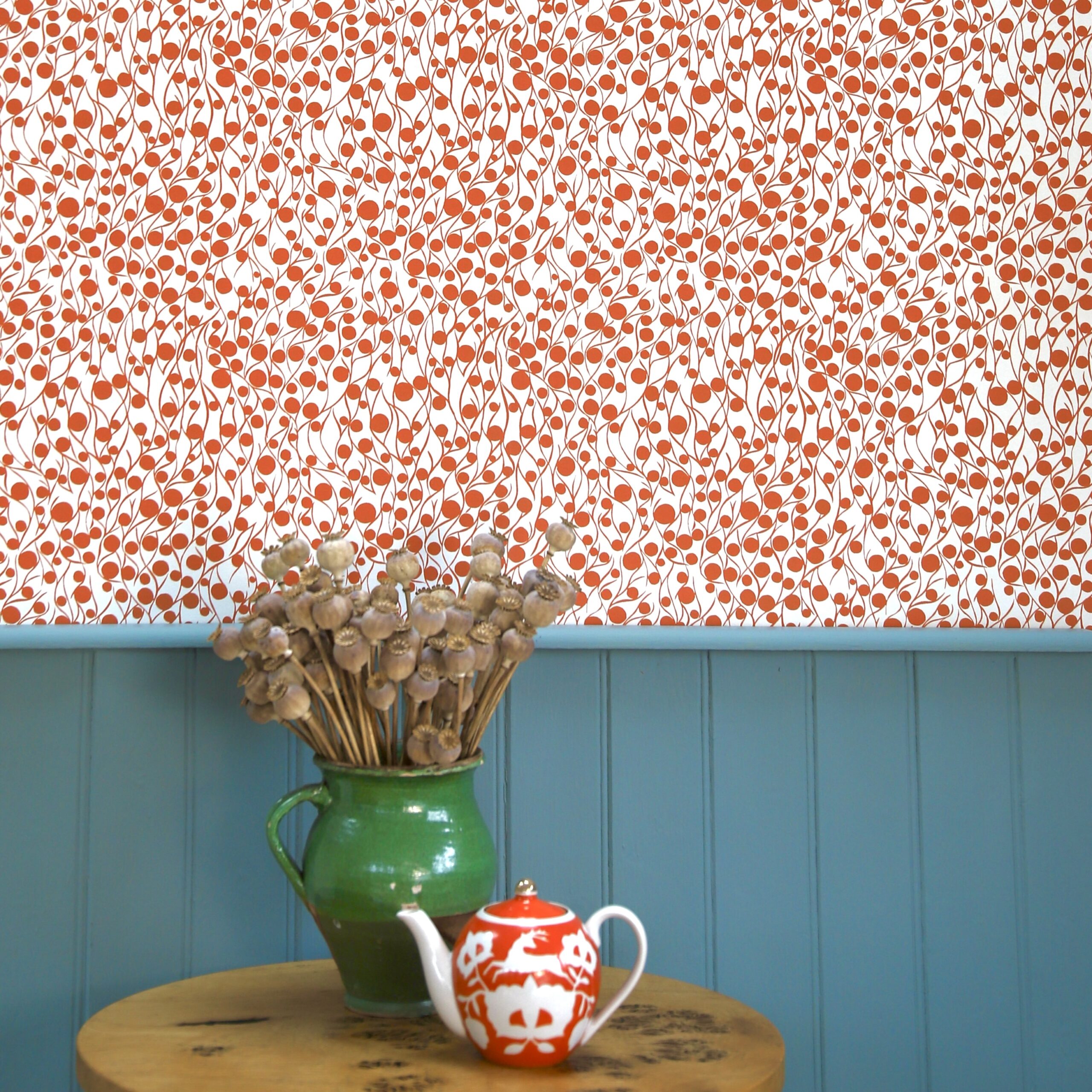 Zephyr Wallpaper| Coral | Fiona Howard