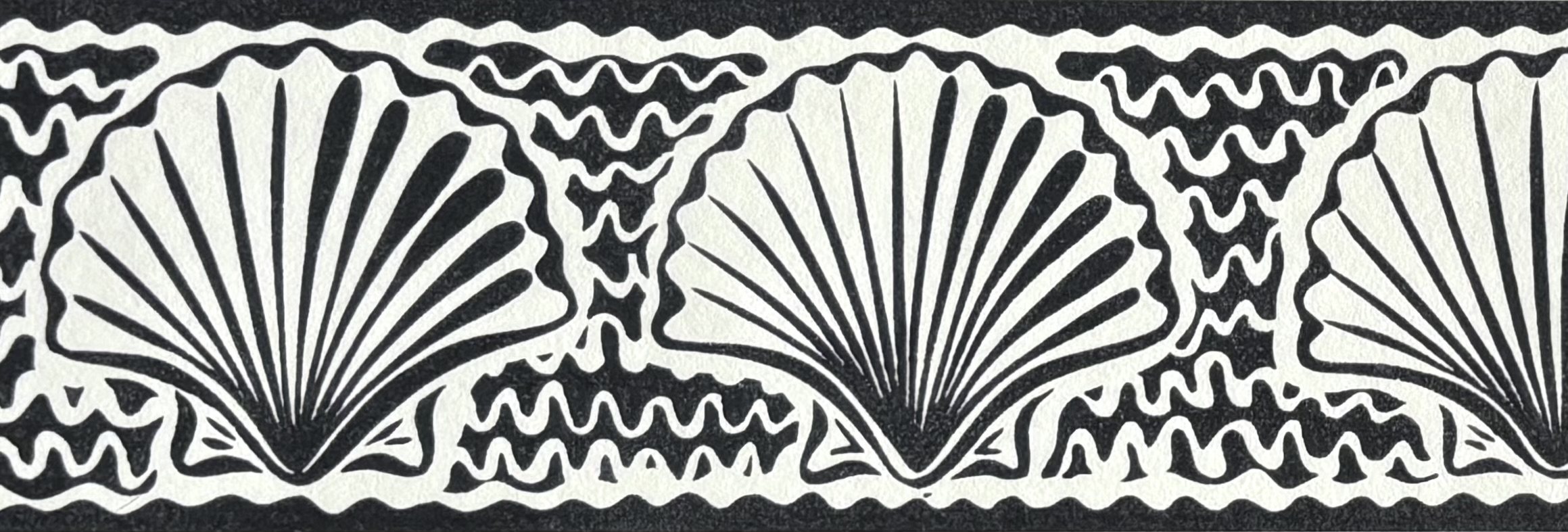 Shells Border | Charcoal | Fiona Howard